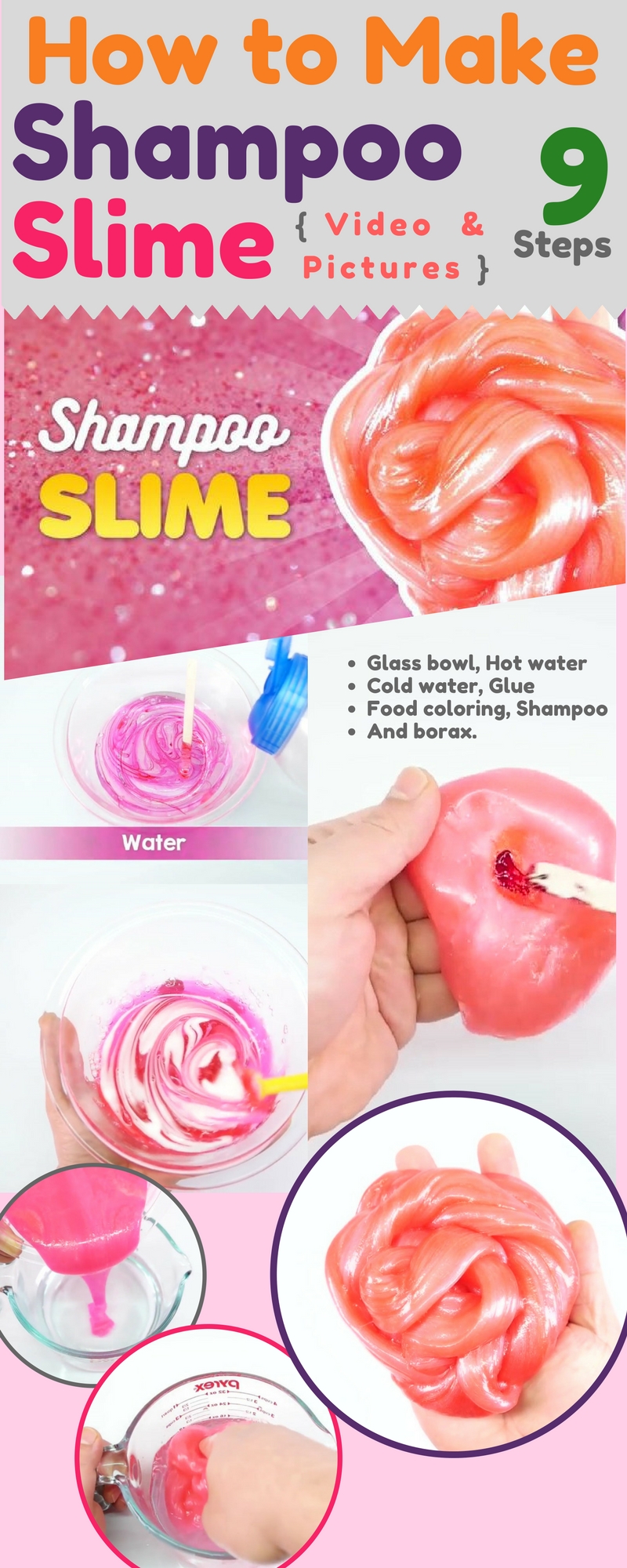 This Smells Awesome 9 Steps DIY Shampoo Slime Video Pics 